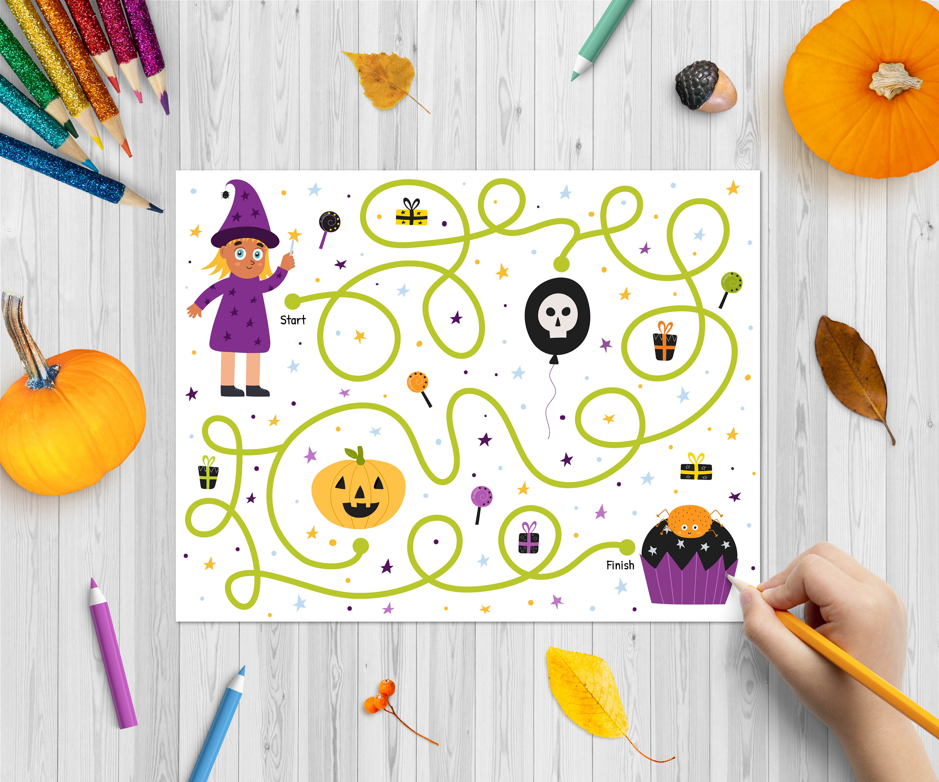 Halloween Maze Activity Book Printable, Halloween Busy Book for ...