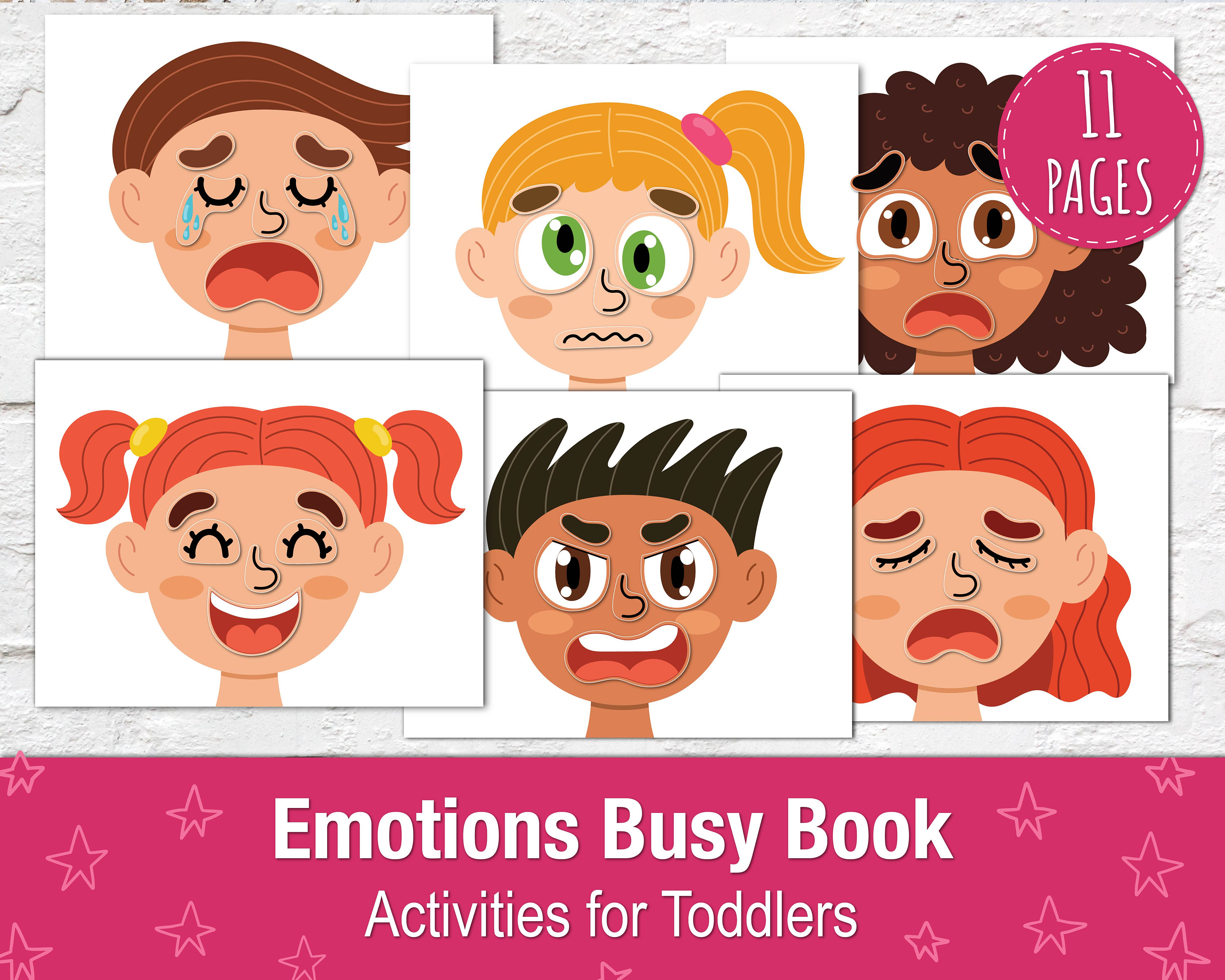 Emotions Busy Book Printable Busy Bag Pdf Baby Quiet Book | Etsy India