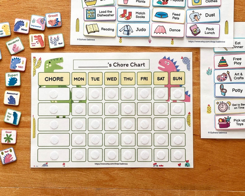 Reward Chart for Kids Printable Chore Chart Dry Erase Chore - Etsy