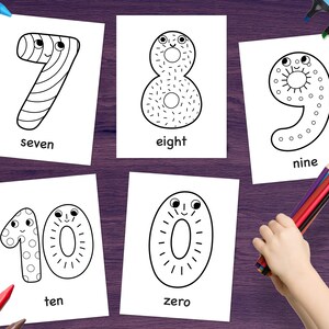 Cute Numbers Coloring Page, Color the Numbers 0 to 10 Coloring Page ...