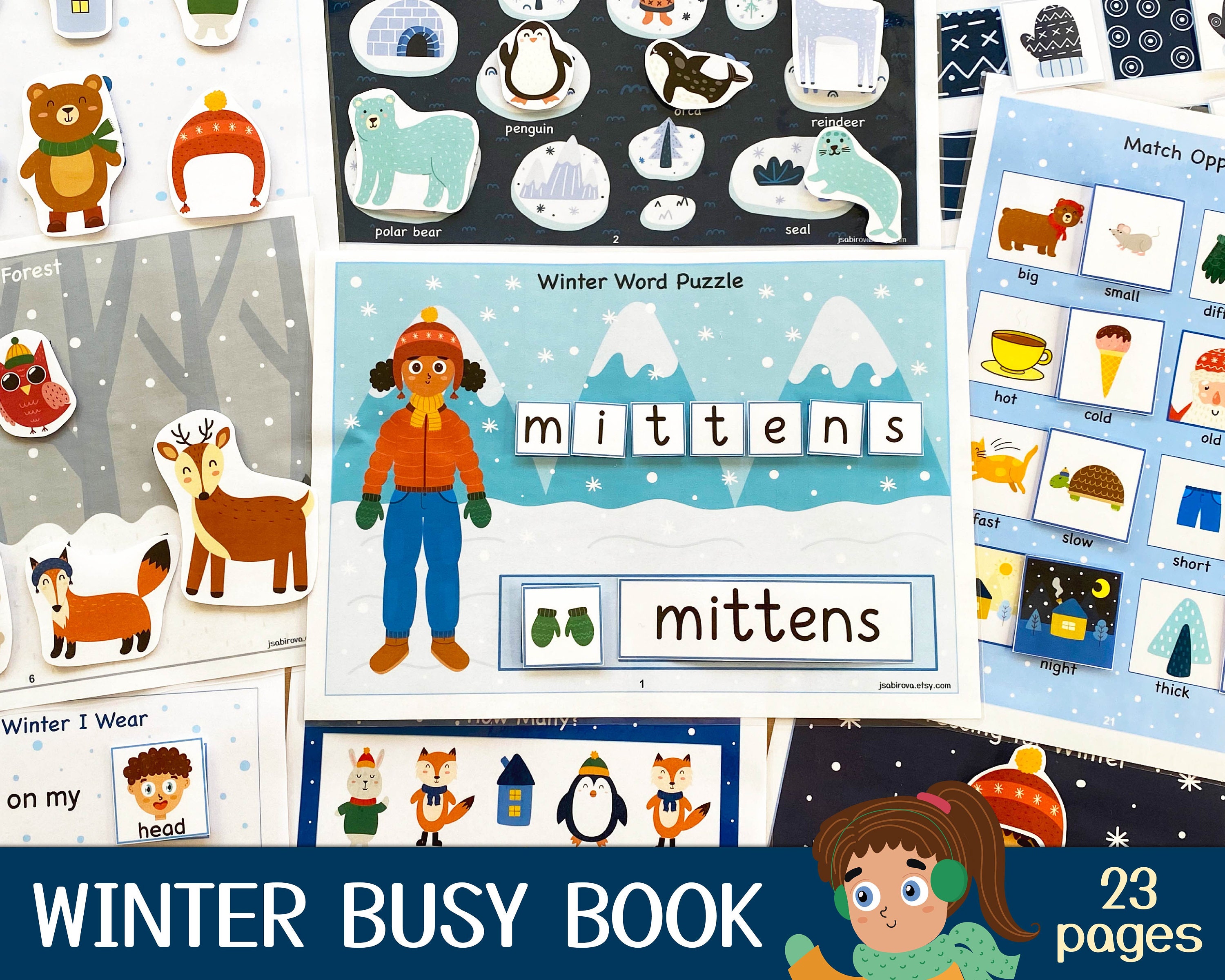 Christmas and Winter Busy Book Bundle for Toddlers, Set of 3 Toddler ...