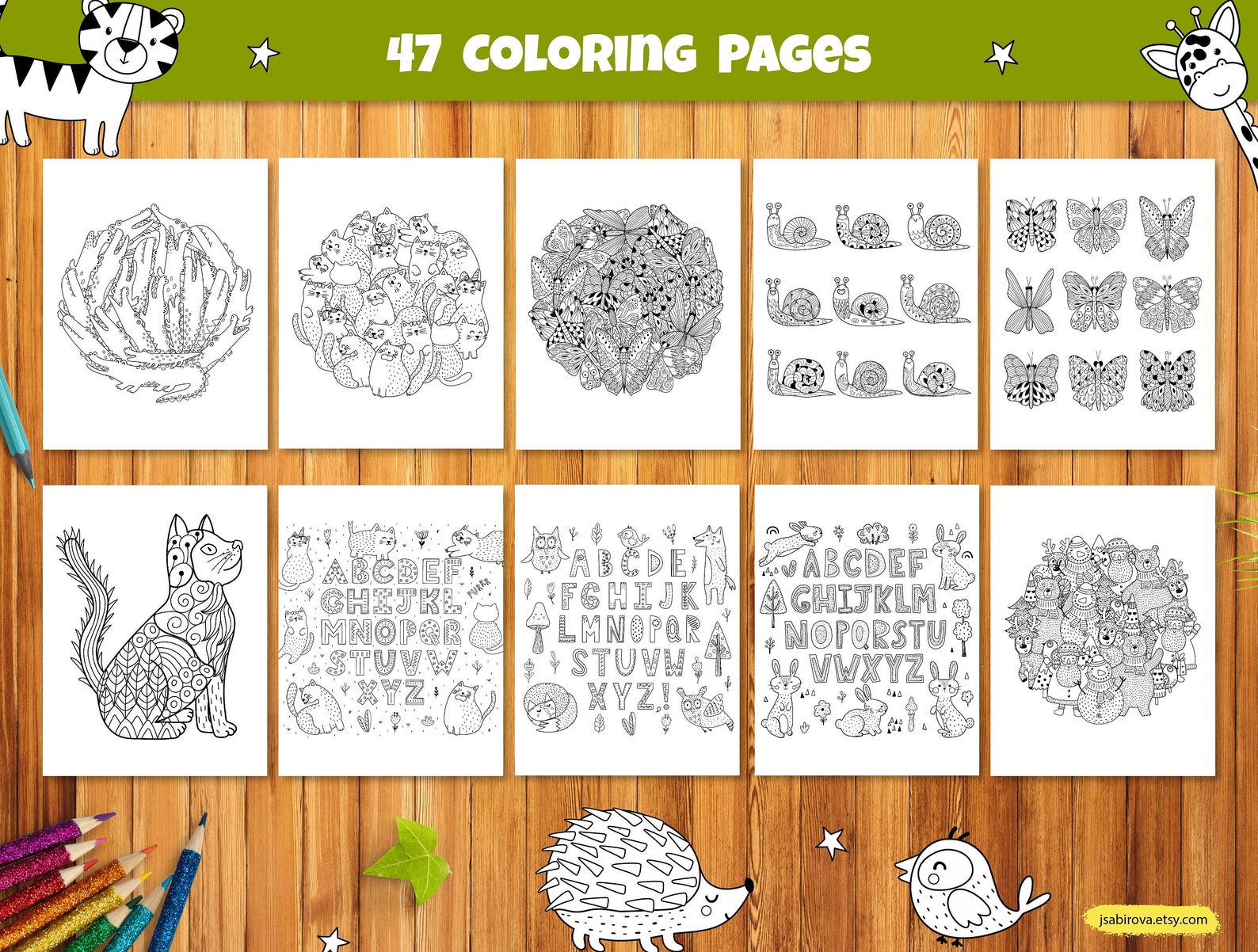Doodle Coloring Book Bundle Coloring Pages Printable | Etsy