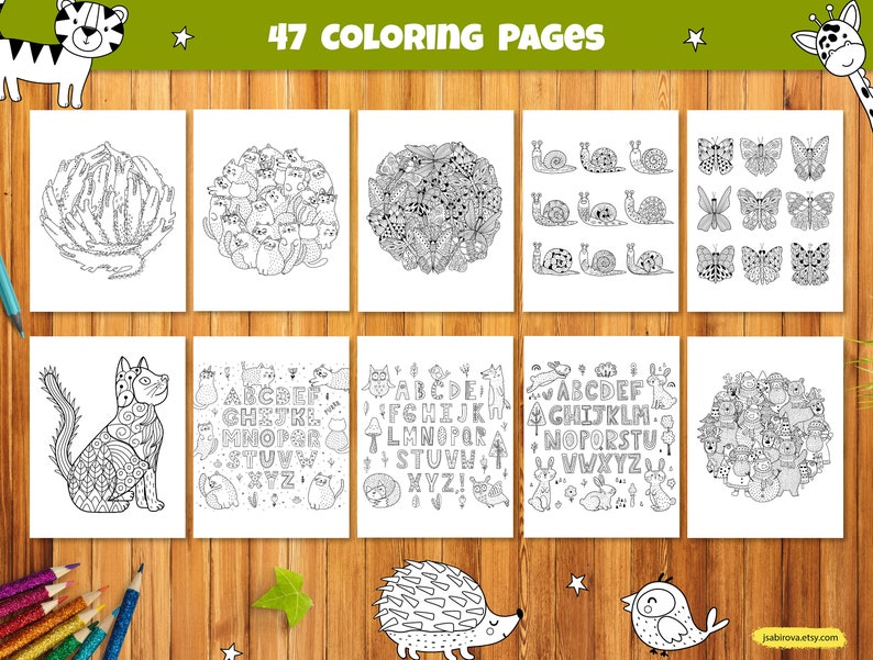 Doodle Coloring Book Bundle, Coloring Pages Printable, Coloring Pages ...