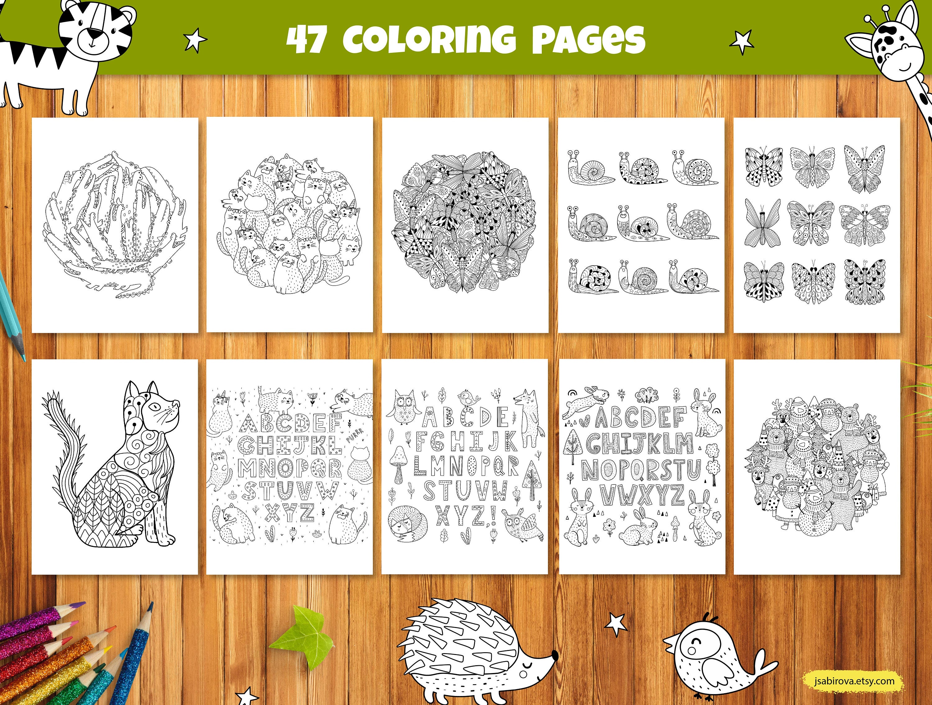 Doodle Coloring Book Bundle Coloring Pages Printable - Etsy
