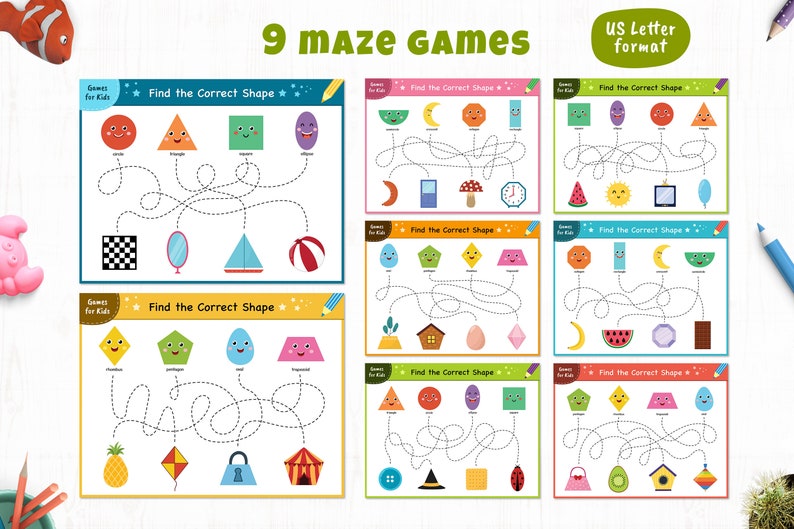 Shapes Activity Book Bundle Dot to Dot Worksheets Shapes - Etsy