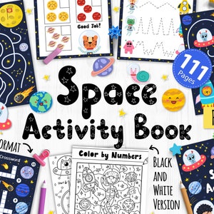 Space Activity Book PDF, Kids Printable Workbook, Connect the Dots ...