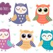 Owls Digital Paper and Clipart Cute Animals Seamless - Etsy