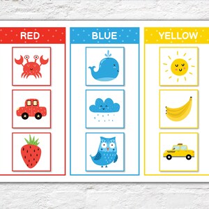 Color Sorting Toddler Busy Book, Printable Busy Binder, Quiet Book Pdf ...