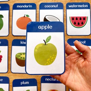 Fruits Flashcards Pdf, Fruits Flash Cards Printable, Montessori Cards ...