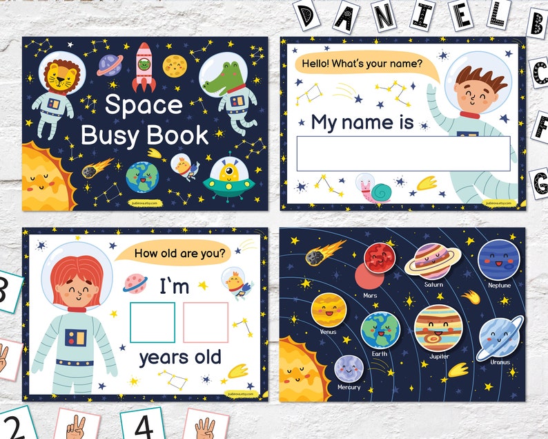 Space Busy Book Printable, Toddler First Busy Book Pdf, Toddler Busy ...