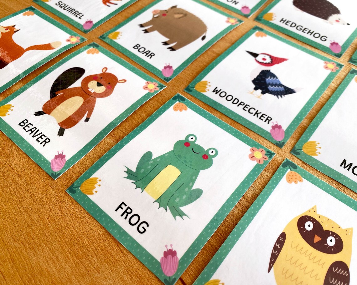 Forest Animals Flashcards Pdf, Woodland Animals Flash Cards Printable ...