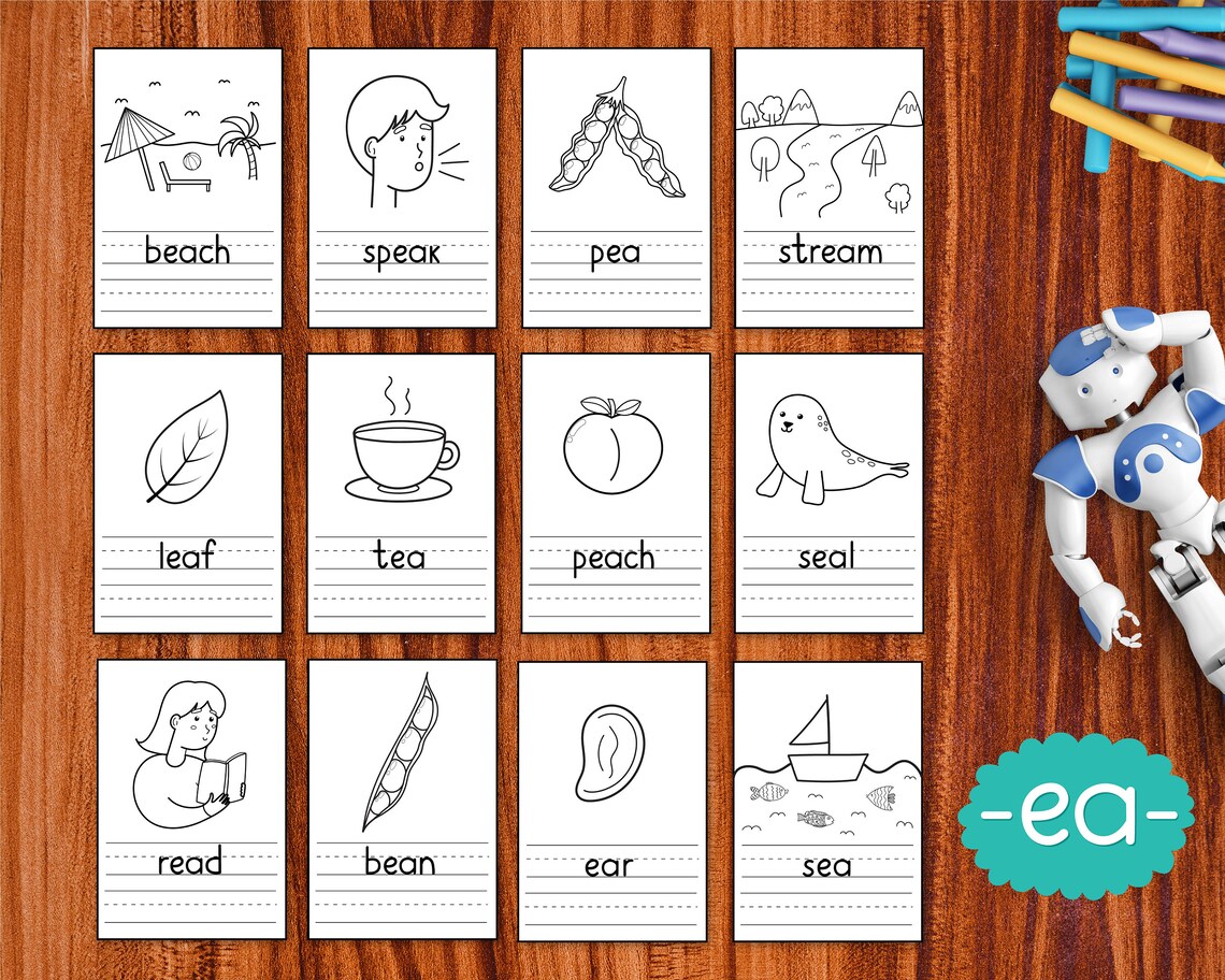 Ea Phonics Sound Cards ea Digraph Printable Flashcards - Etsy