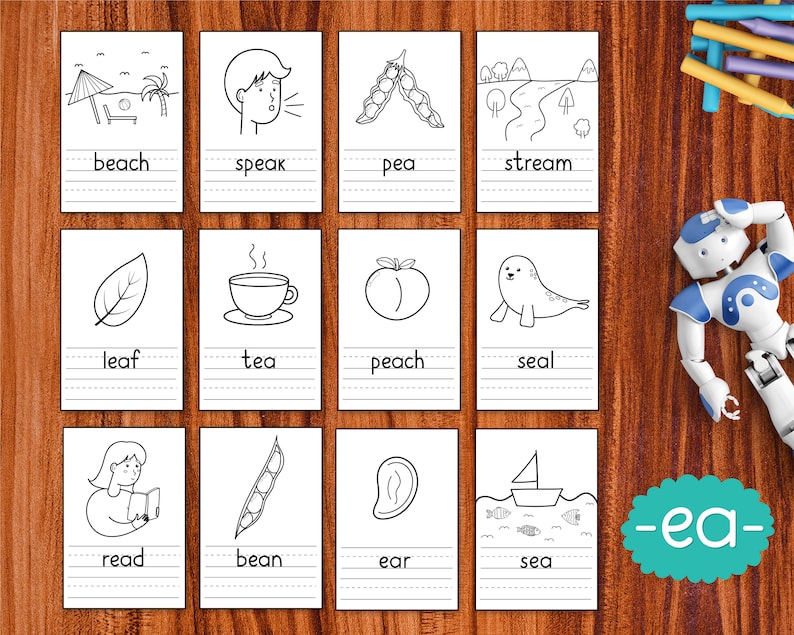 Ea Phonics Sound Cards ea Digraph Printable Flashcards - Etsy