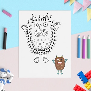 Connect the Dots Printable Worksheets for Kids With Monsters, Quiet ...