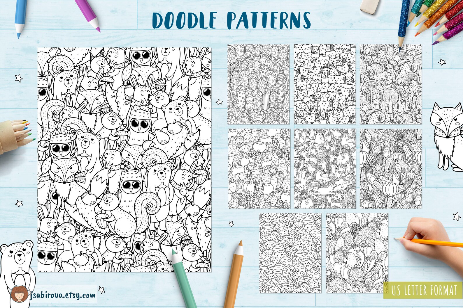Coloring Book Bundle, 90 Printable Coloring Pages Pdf for Adults and ...