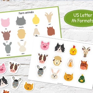 Farm Animals Busy Book Page, Farm Animals Matching Game Worksheet for ...