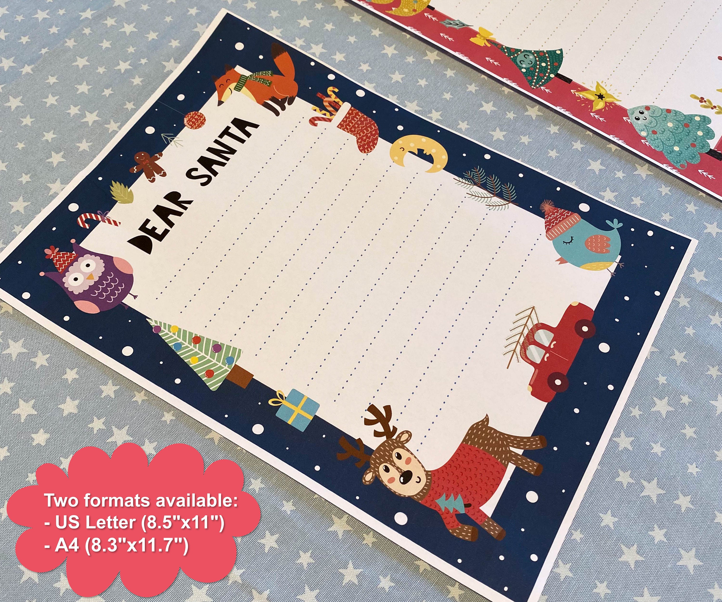 Letter to Santa Printable Template Pdf Santa Wish List | Etsy
