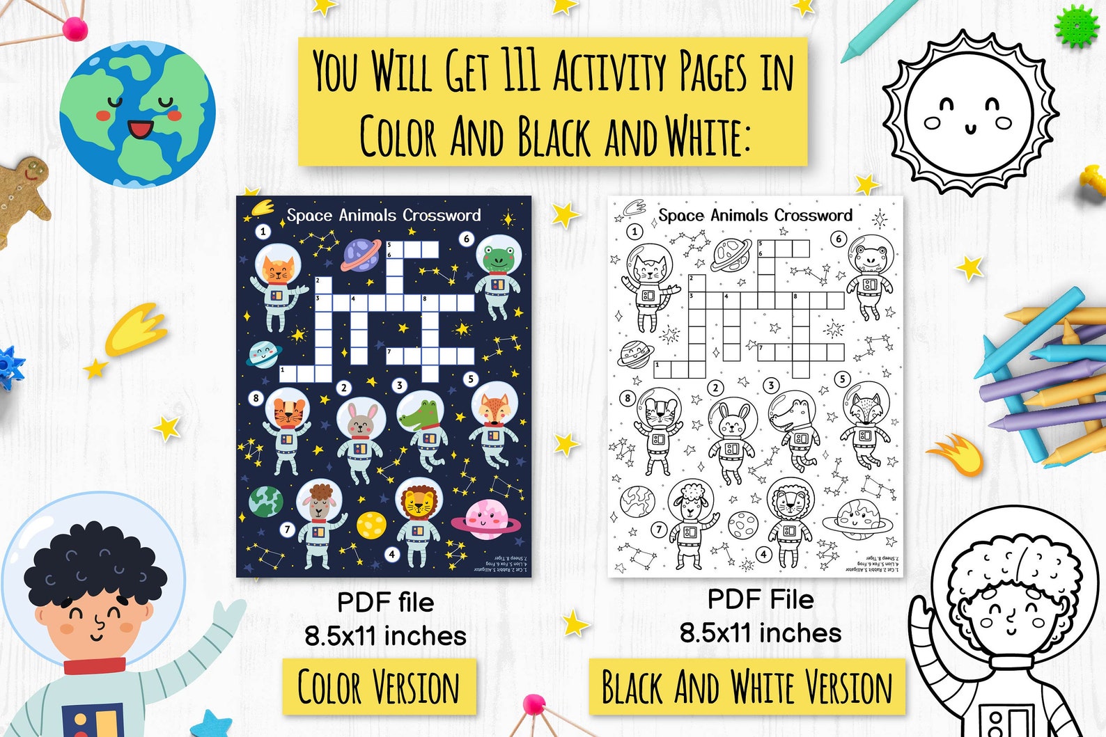 Space Activity Book PDF, Kids Printable Workbook, Connect the Dots ...