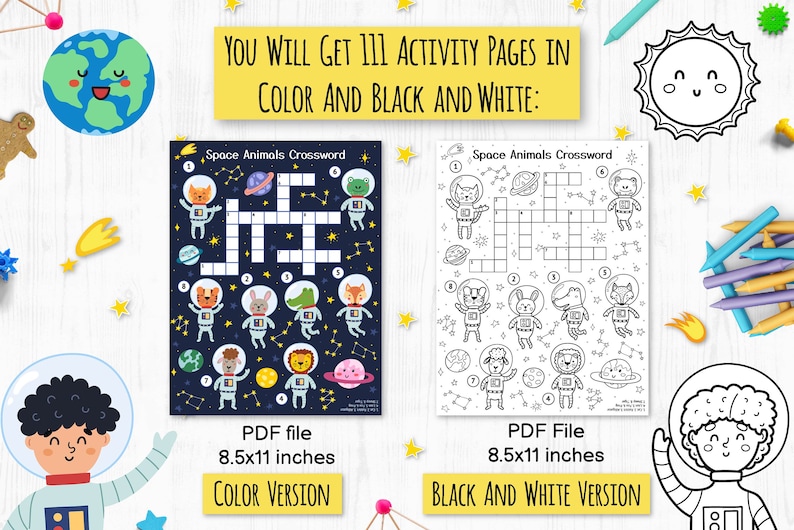 Space Activity Book PDF Kids Printable Workbook Connect the - Etsy