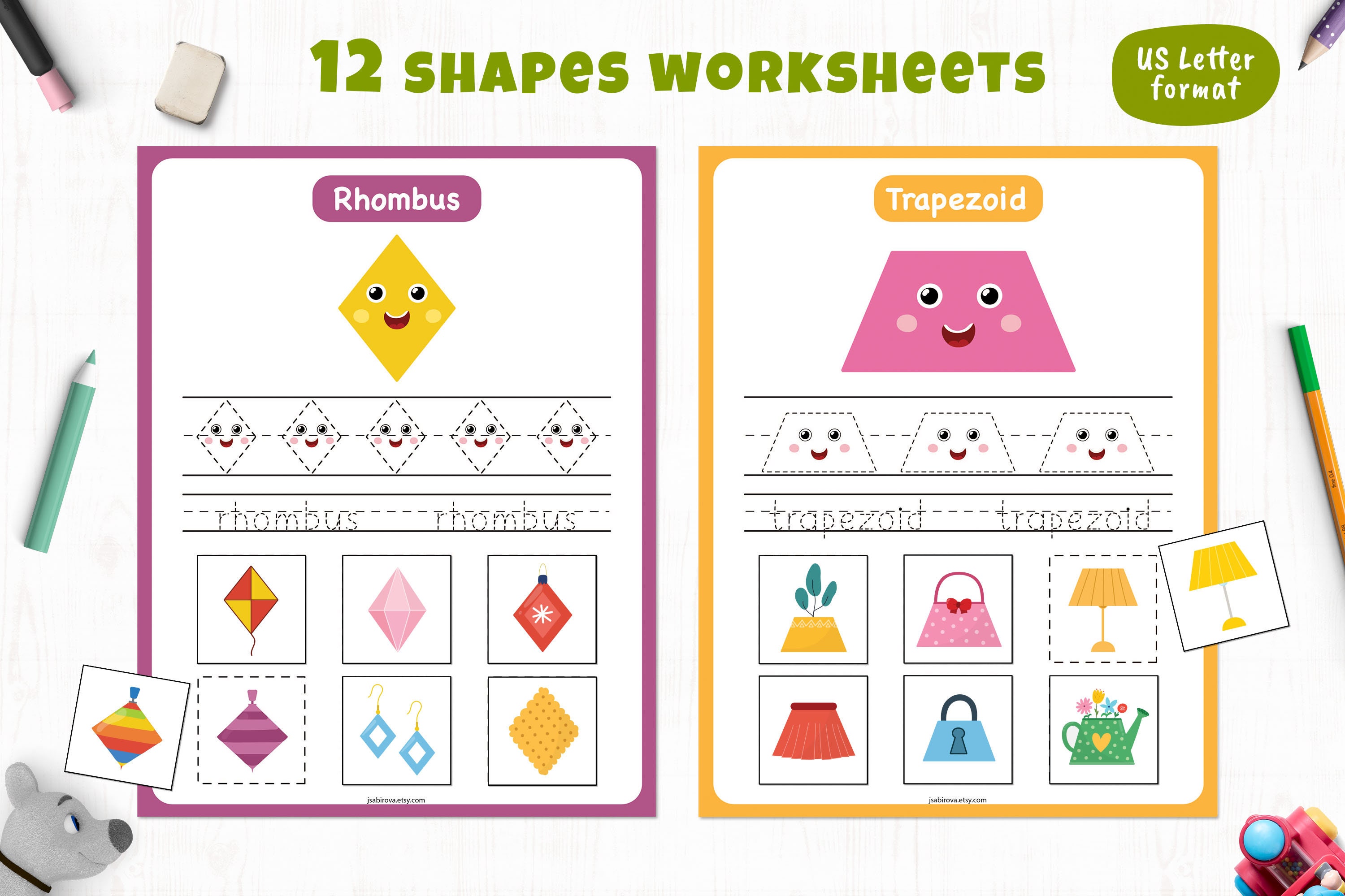 Shapes Activity Book, Shapes Busy Book, Shapes Matching Worksheets for ...