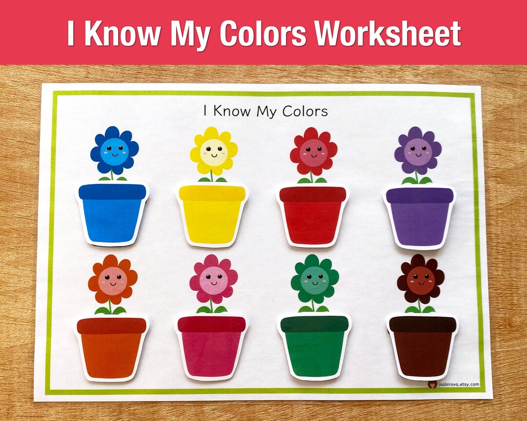 Colors Matching Busy Book Page, I Know My Colors Matching Worksheet for ...