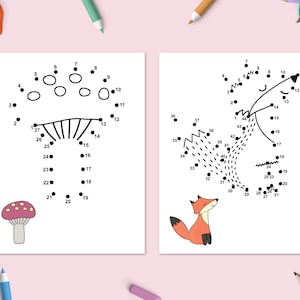 Dot to Dot Book With Forest Animals, Printable Puzzle Connect the Dots ...