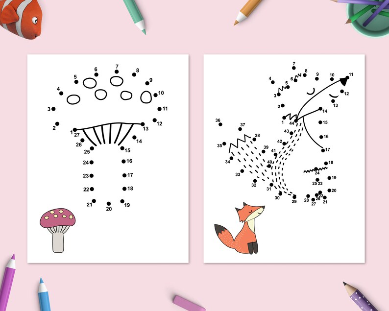 Dot to Dot Book With Forest Animals Printable Puzzle Connect - Etsy