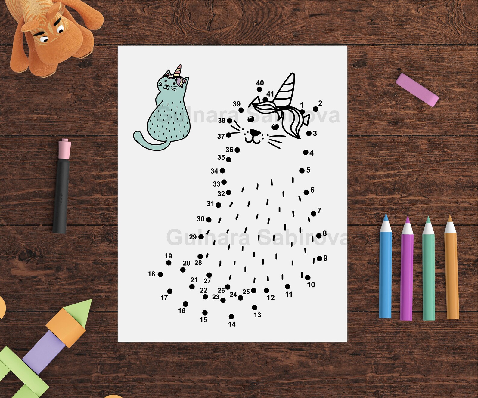 6 Printable Dot to Dot Games PDF Cute Cats Join the Numbers | Etsy