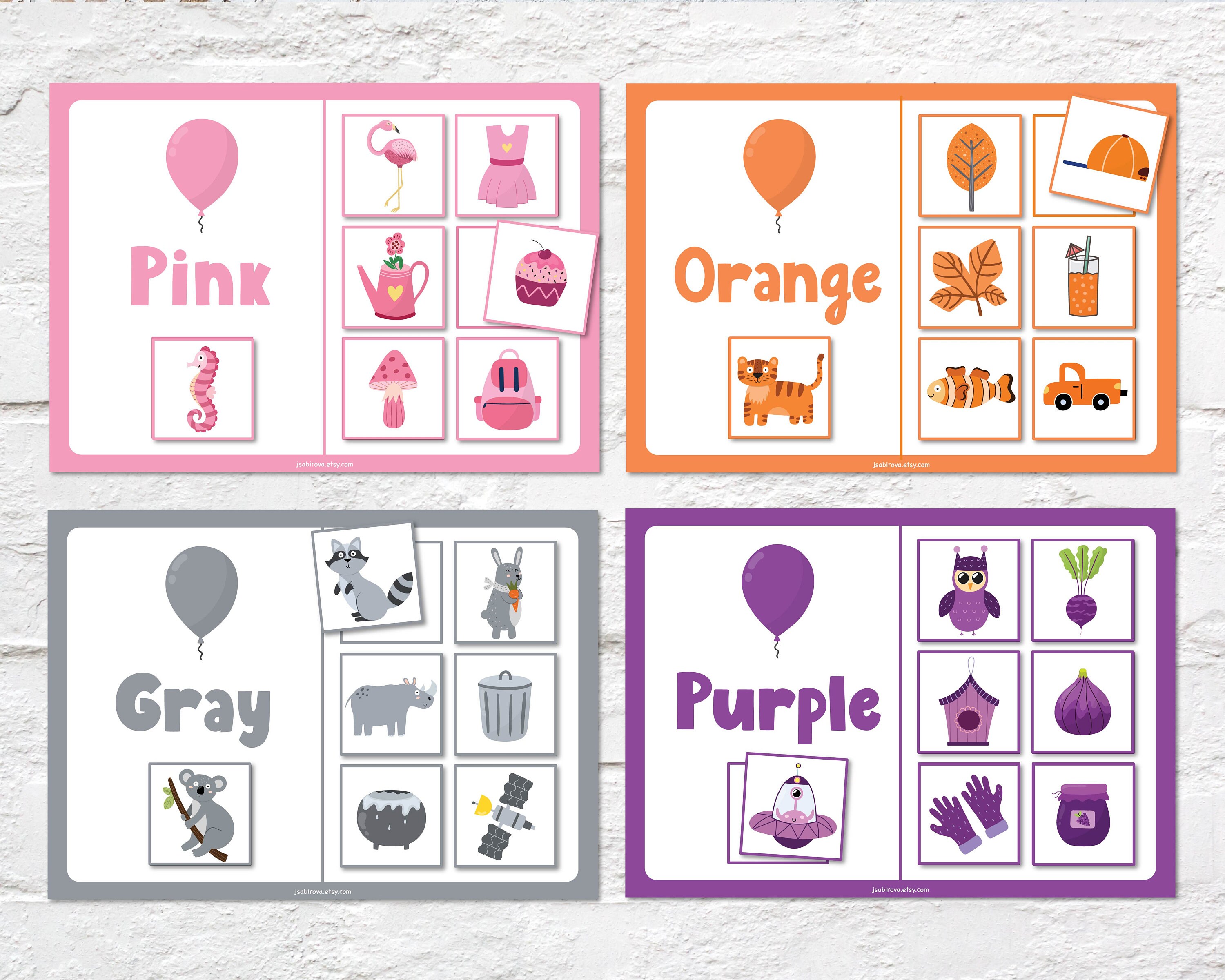 Colors Matching Activities Toddler Busy Book Color Sorting - Etsy