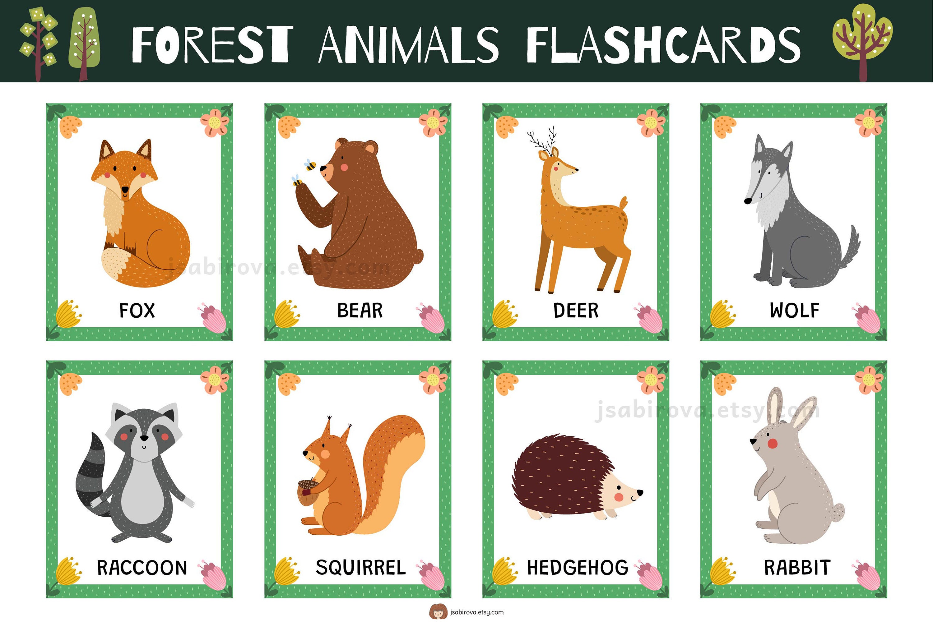 Flashcards Bundle Printable for Kids, Farm Animals Weather, Alphabet ...