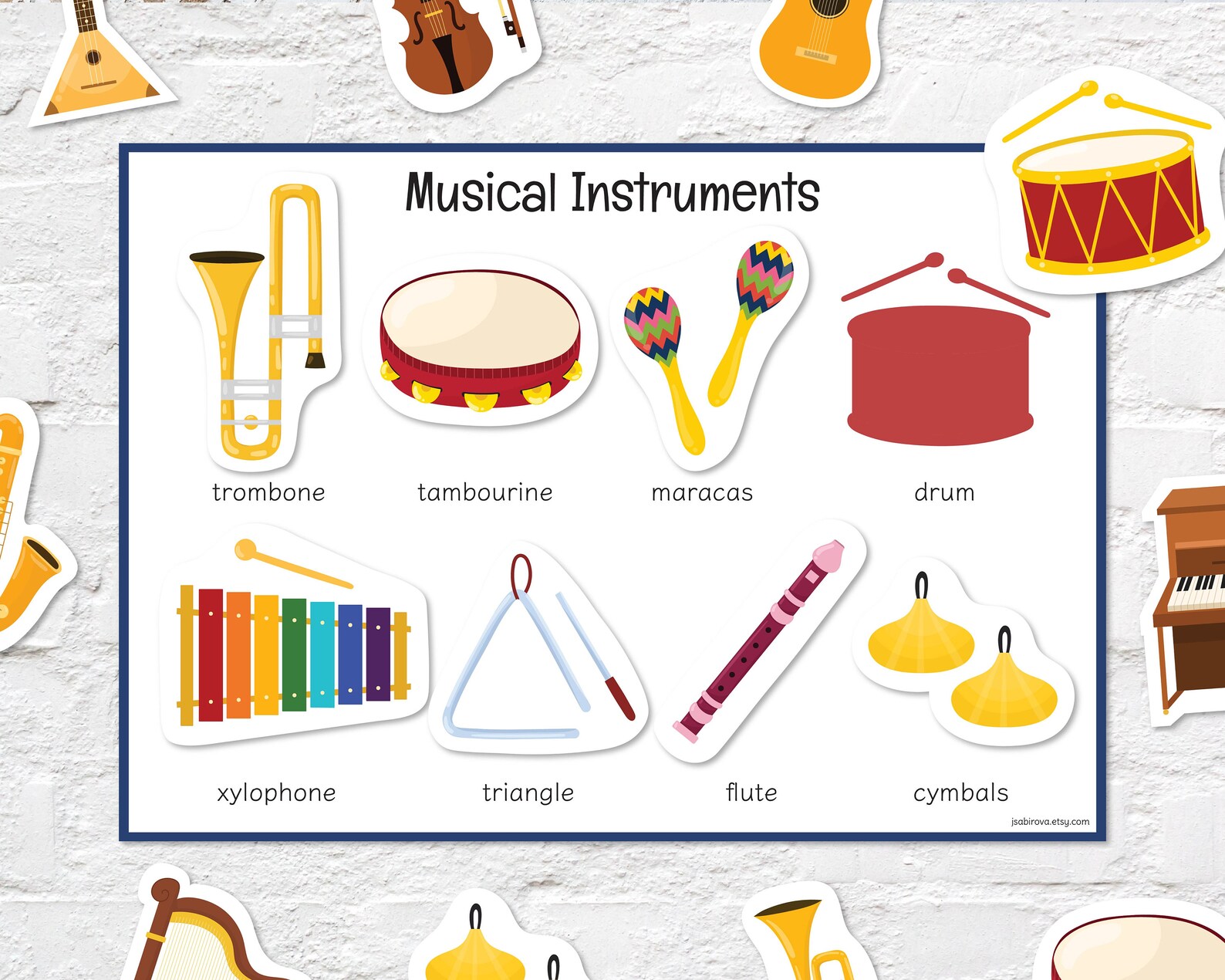 Musical Instruments Busy Book, Musical Instruments Matching Worksheets ...