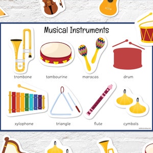 Musical Instruments Busy Book, Musical Instruments Matching Worksheets ...