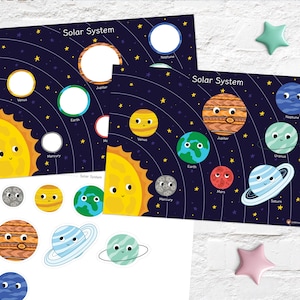 Solar System Busy Book Page, Solar System Matching Worksheet for ...