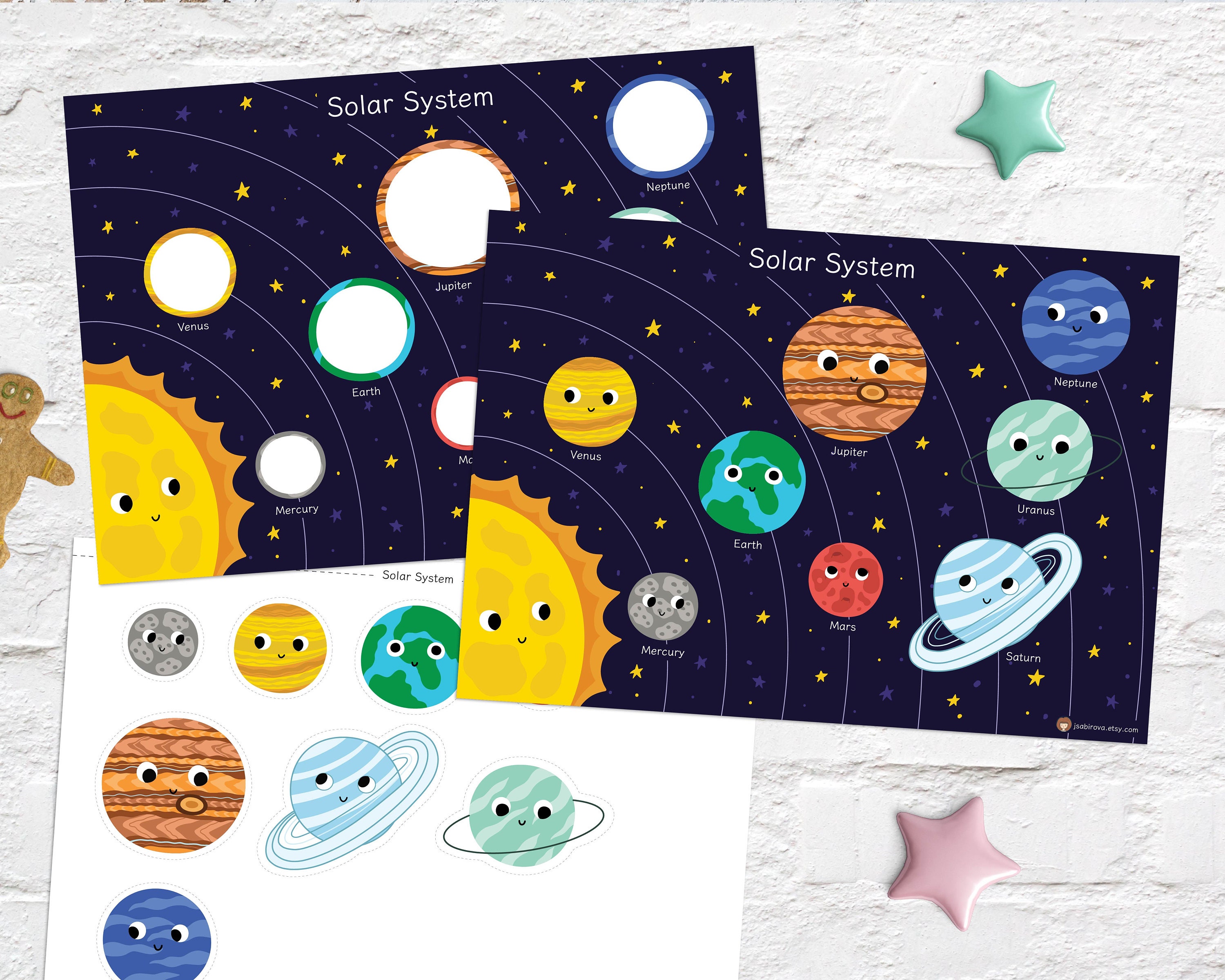 Solar System Busy Book Page, Solar System Matching Worksheet for ...