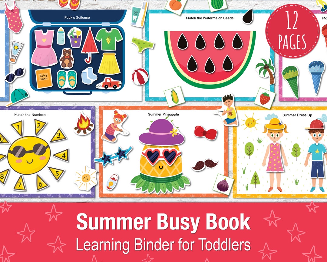 Summer Busy Book for Toddlers, Summer Printable Activity Book Pdf ...