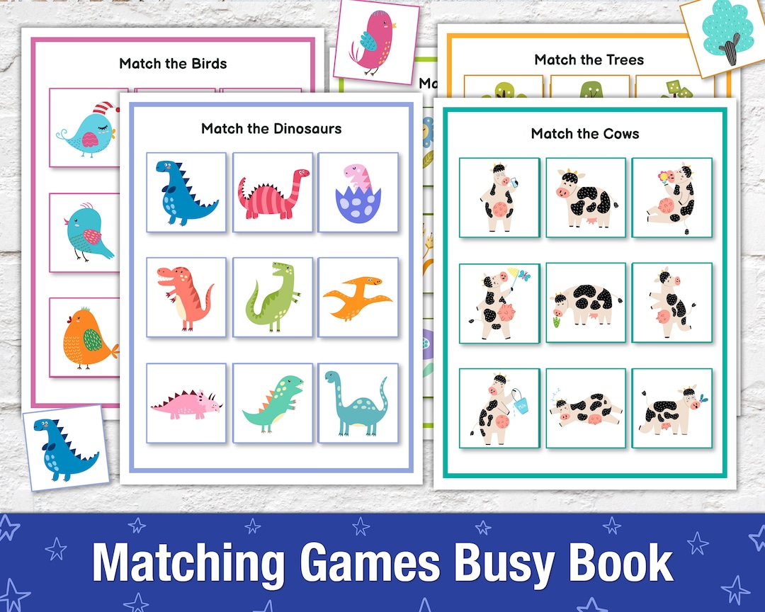 Toddler Busy Book PDF, Matching Games for Kids, Animals Quiet Book ...