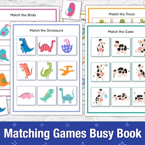 Toddler Busy Book PDF, Matching Games for Kids, Animals Quiet Book ...