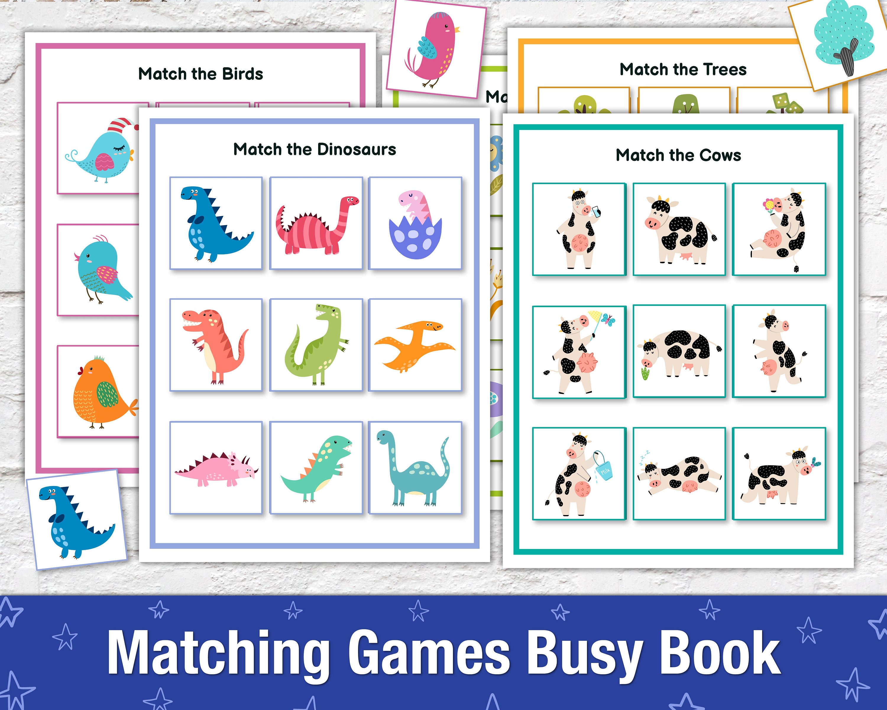 Toddler Busy Book PDF Matching Games for Kids Animals Quiet | Etsy