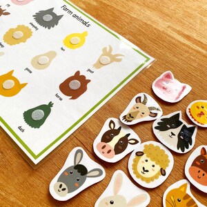 Farm Animals Busy Book Page, Farm Animals Matching Game Worksheet for ...