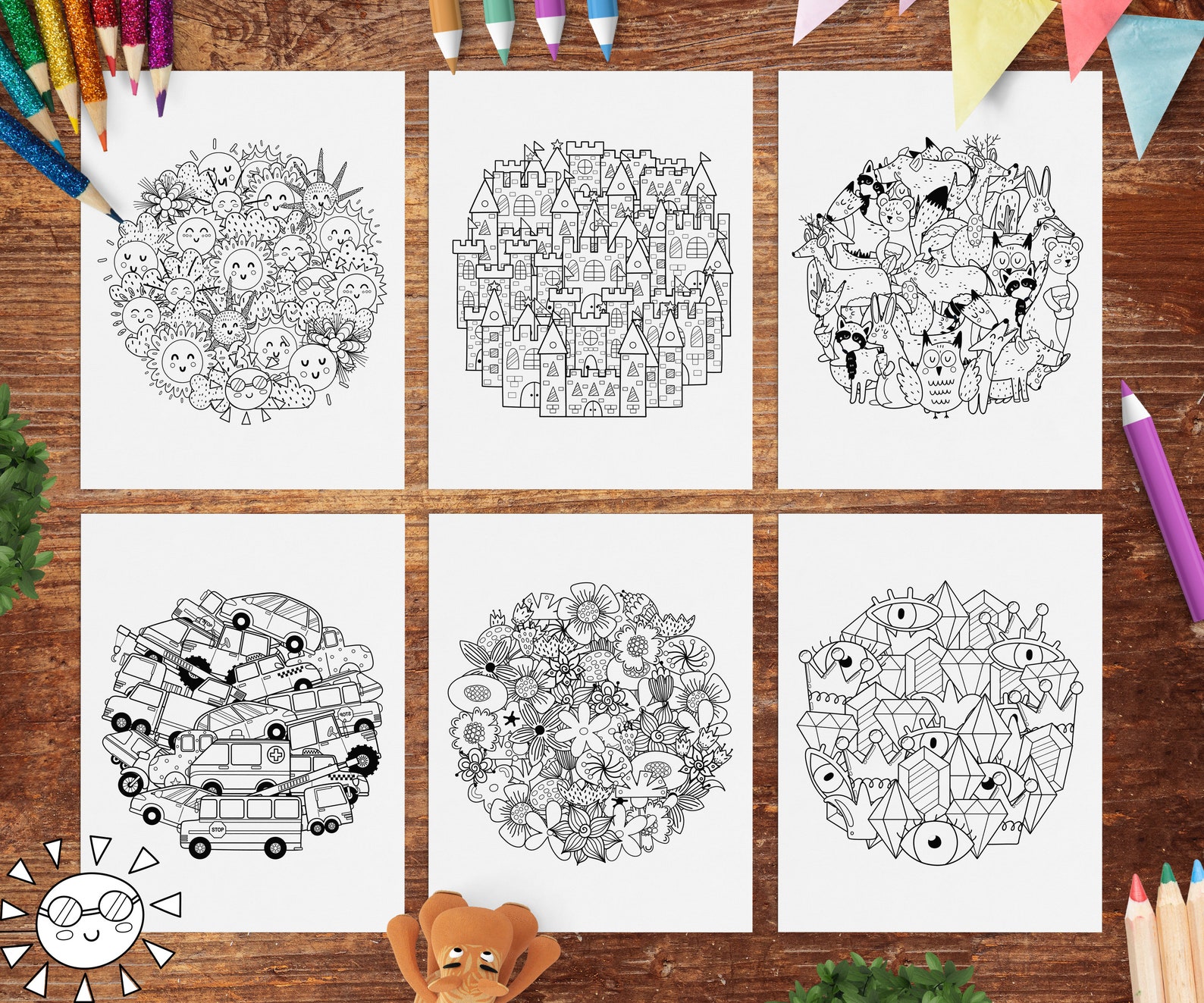 Coloring Book Printable Pdf Doodle Mandala Coloiring Pages - Etsy