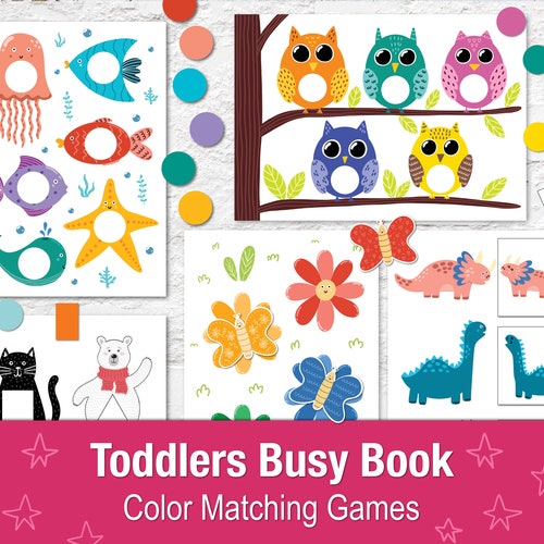 Color Sorting Busy Book for Toddlers Printable Baby Quiet | Etsy