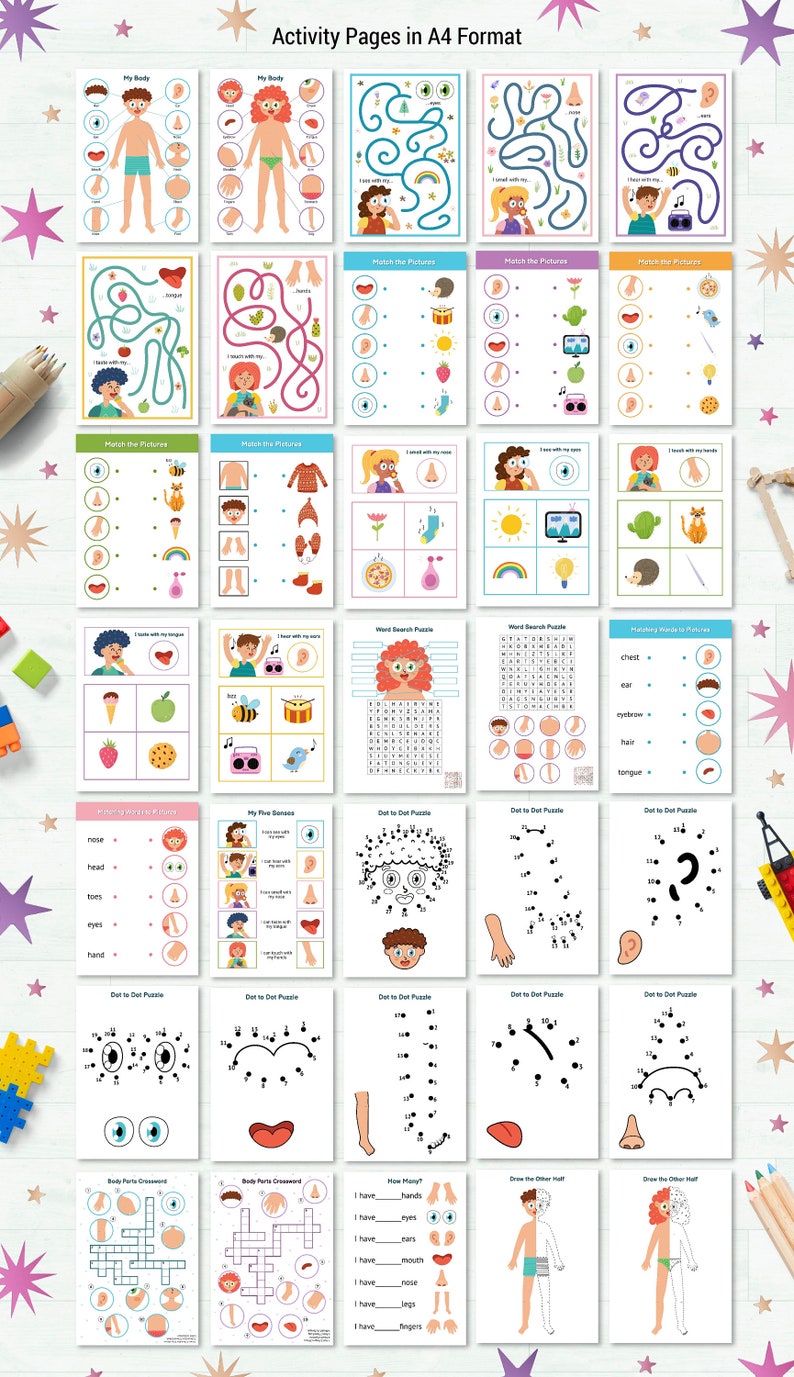 Body Parts Activity Book Pdf, My Body Activity Pages, Printable Maze ...