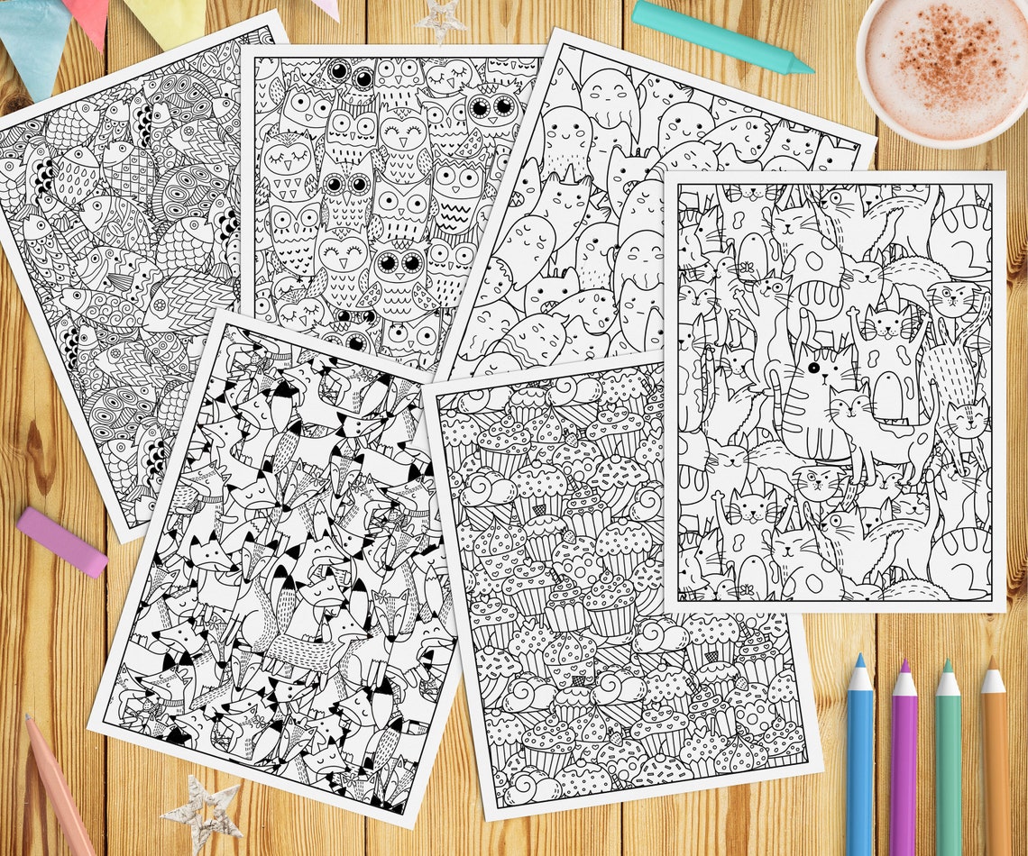 Coloring Book Pdf Printable Coloring Pages for Adults and - Etsy