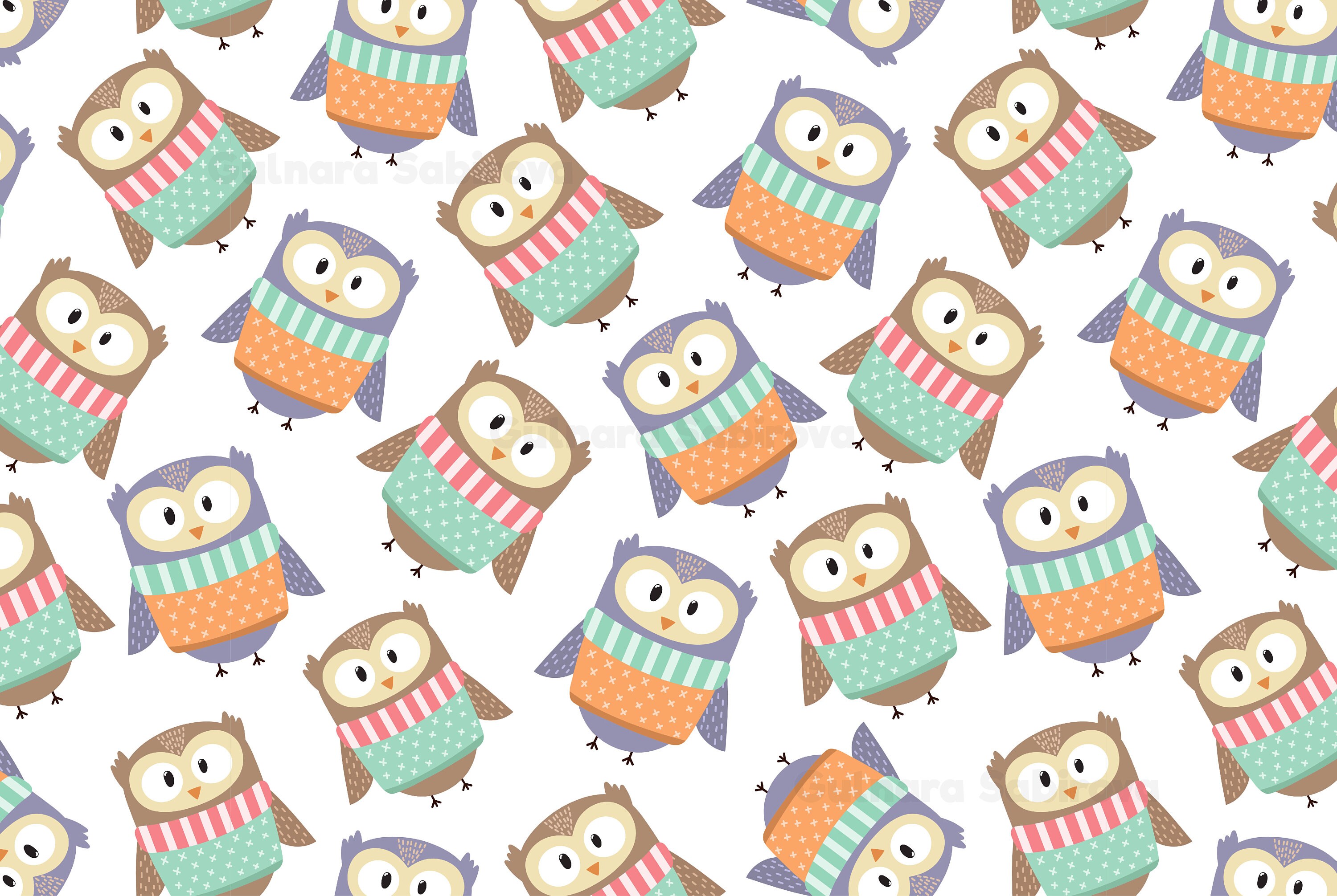 Winter Owls Christmas Clipart / Digital Paper/ Printable | Etsy