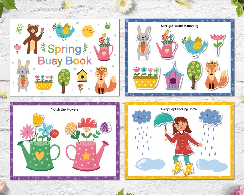 Spring Busy Book Toddler Busy Book Printable Quiet Book Pdf | Etsy