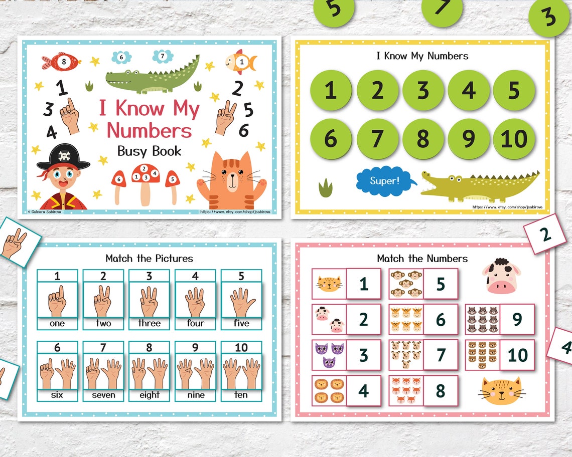 Numbers Busy Book for Toddlers PDF Toddler Busy Book | Etsy