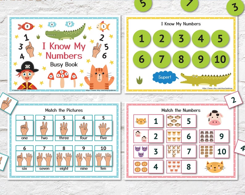 Numbers Busy Book for Toddlers PDF, Toddler Busy Book, Printable ...
