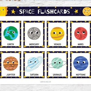 32 Space Flashcards Pdf, Solar System Flash Cards Printable, Planets ...