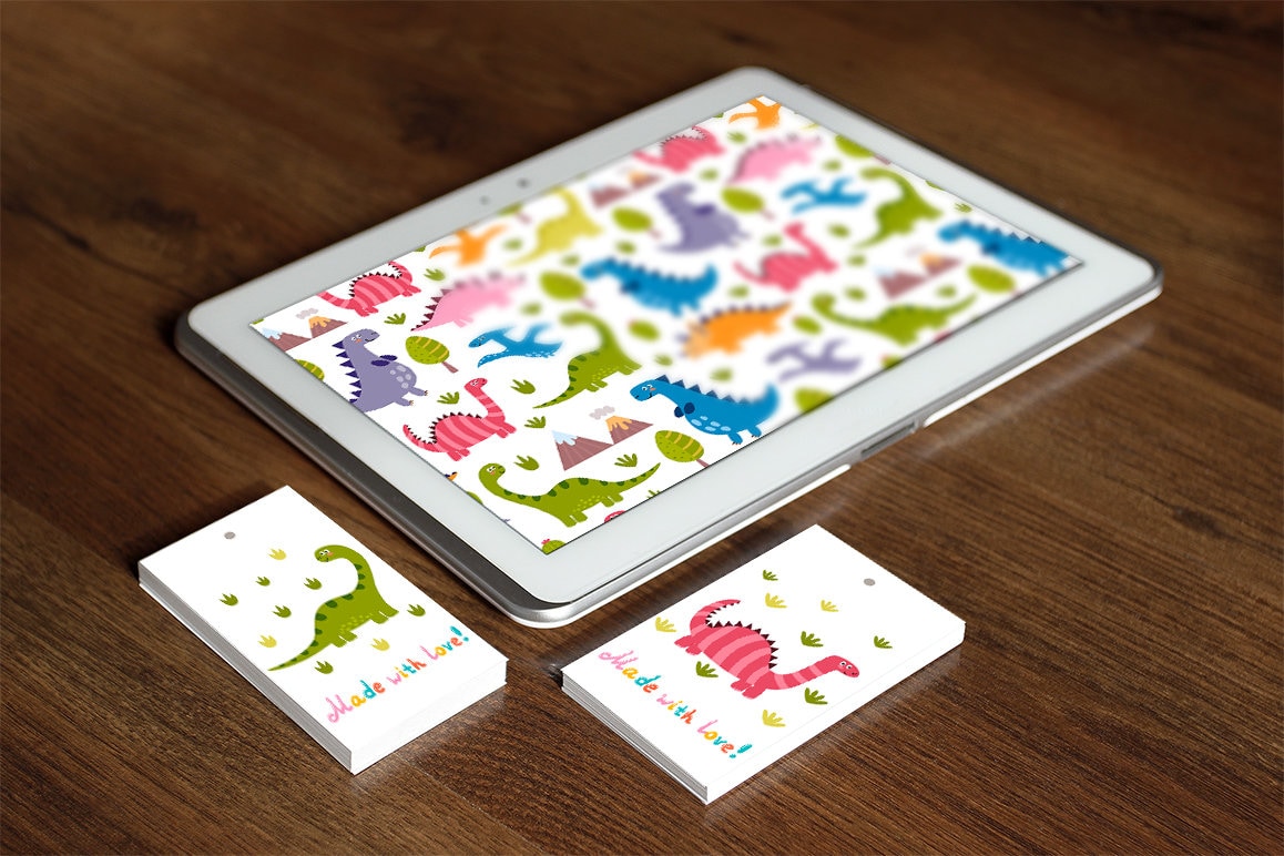 Dinosaurs Clipart and Digital Paper Set / Cute Dinos Seamless - Etsy