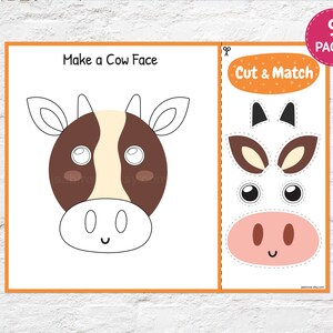 Farm Animals Busy Book, Cut and Match Games for Kids, Farm Activity ...